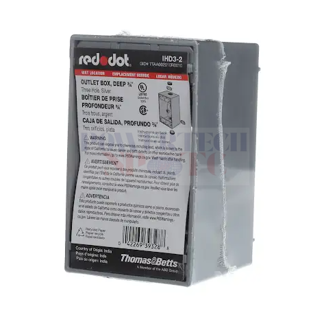 (2" x 4") 3 Outlet Deep Weatherproof Junction Box - BOXES & COVERS ...