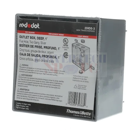 (4" x 4") 5 Outlet Deep Weatherproof Junction Box - BOXES & COVERS ...
